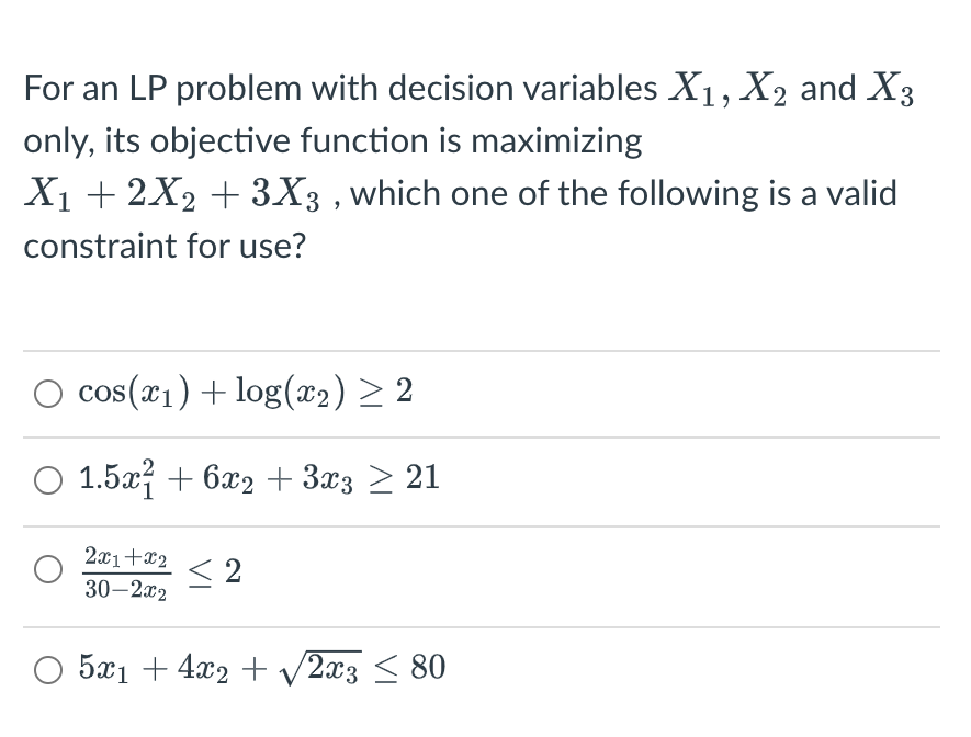 Solved For an LP problem with decision variables x1,x2 ﻿and | Chegg.com