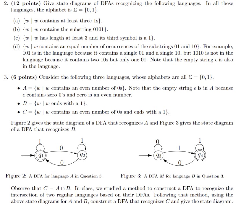 Solved 4 9 Points Consider The State Diagram Of An Nfa M 
