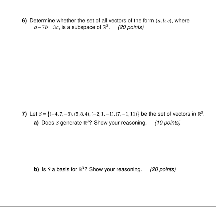 Solved 6) Determine whether the set of all vectors of the | Chegg.com