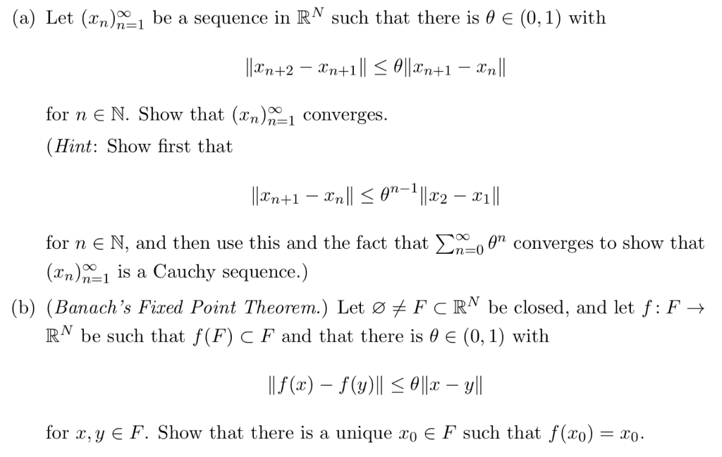 Solved (a) Let (xn) be a sequence in RN such that there is θ | Chegg.com Solved (a) Let (xn) be a sequence in RN such that there is θ | Chegg.com