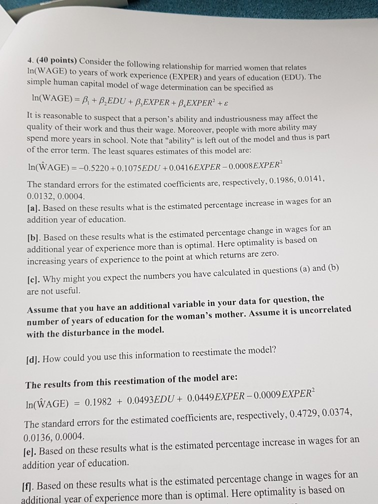 Solved 4. (40 points) Consider the following relationship | Chegg.com
