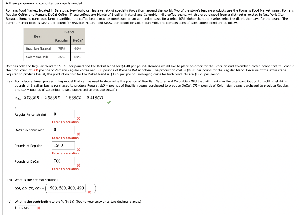 Solved A linear programming computer package is needed. | Chegg.com