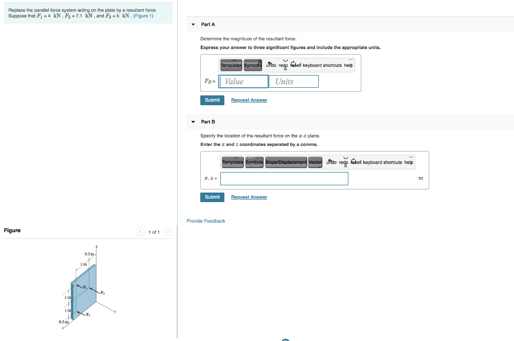 Solved Replace the parallel force system acting on the plate | Chegg.com