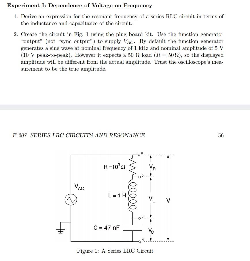 Solved Topic: Series LRC Circuits and Resonance *Please | Chegg.com