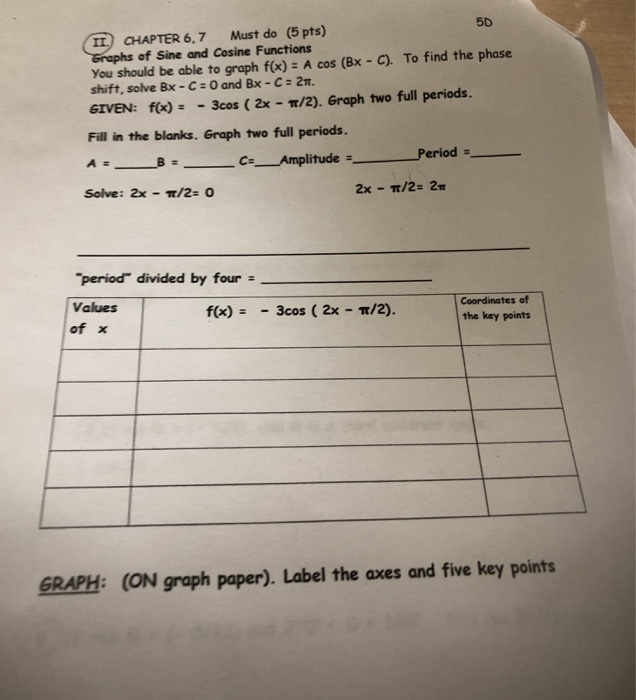 Solved 5D CHAPTER 6,7 Must do (5 pts) of Sine and Cosine | Chegg.com