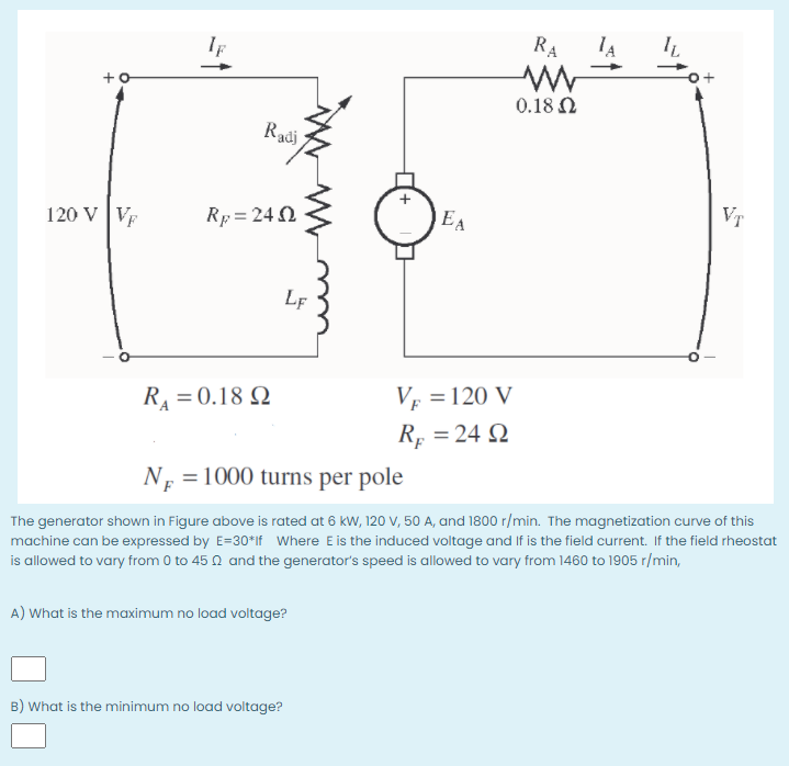 Solved LE RA 1A +0 0.182 Radj 120 VVF Rp=240 Ea w LF R | Chegg.com