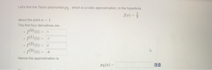 Solved Let's find the Taylor polynomial p3 which is a cubic | Chegg.com