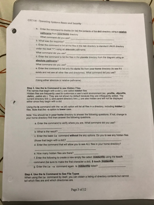 Solved Worksheet Objectives Become familiar with the file | Chegg.com