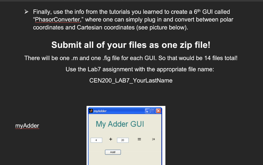 Lab 7 - GUI - Graphical User Interface Follow the | Chegg.com