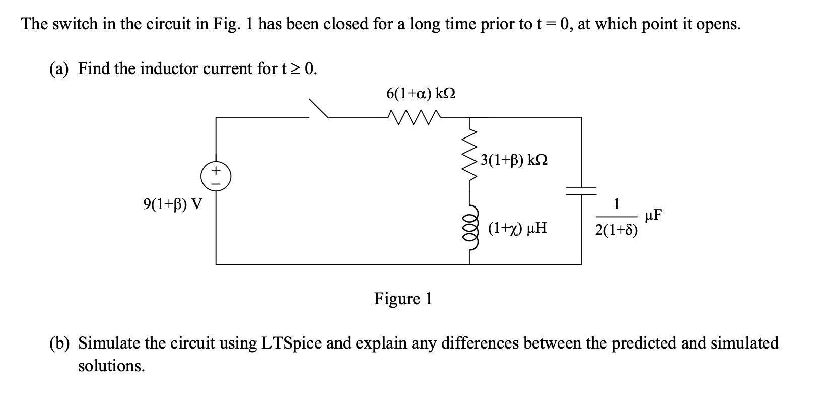 The switch in the circuit in Fig. 1 has been closed | Chegg.com