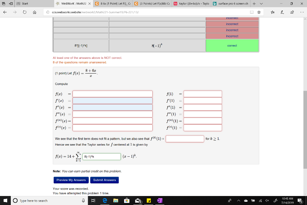 Solved a WebWork: Math22 x C 8 6x (1 Point) Let F0. C | Chegg.com