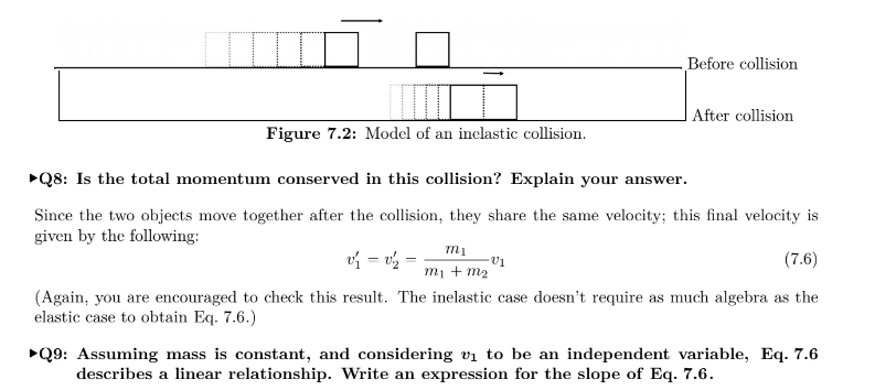 Solved Before collision After collision Figure 7.2: Model of | Chegg.com