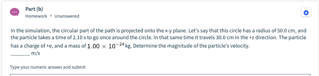 Solved Problem 3 - 3D charge in a field Part (b) Homework. | Chegg.com
