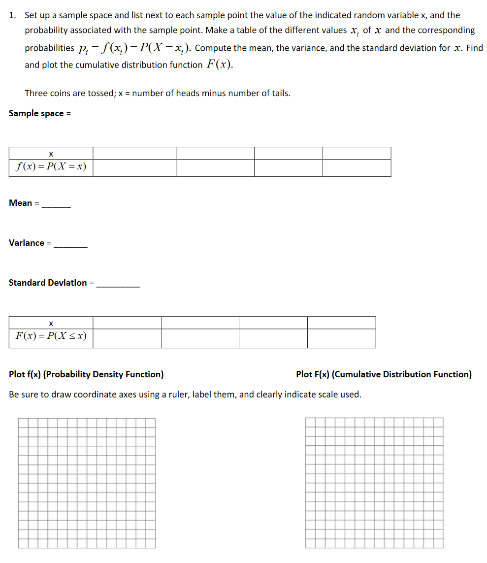 Solved 1. Set up a sample space and list next to each sample | Chegg.com