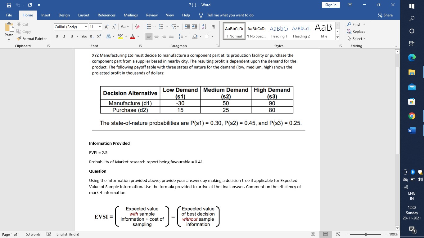 Solved 5 7(1) - Word Sign in IH File Home Insert Design | Chegg.com