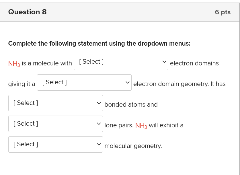 Solved Complete the following statement using the dropdown | Chegg.com