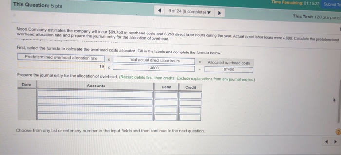 Solved Time Remaining: 01:15:22 Submit Te This Question: 5 | Chegg.com