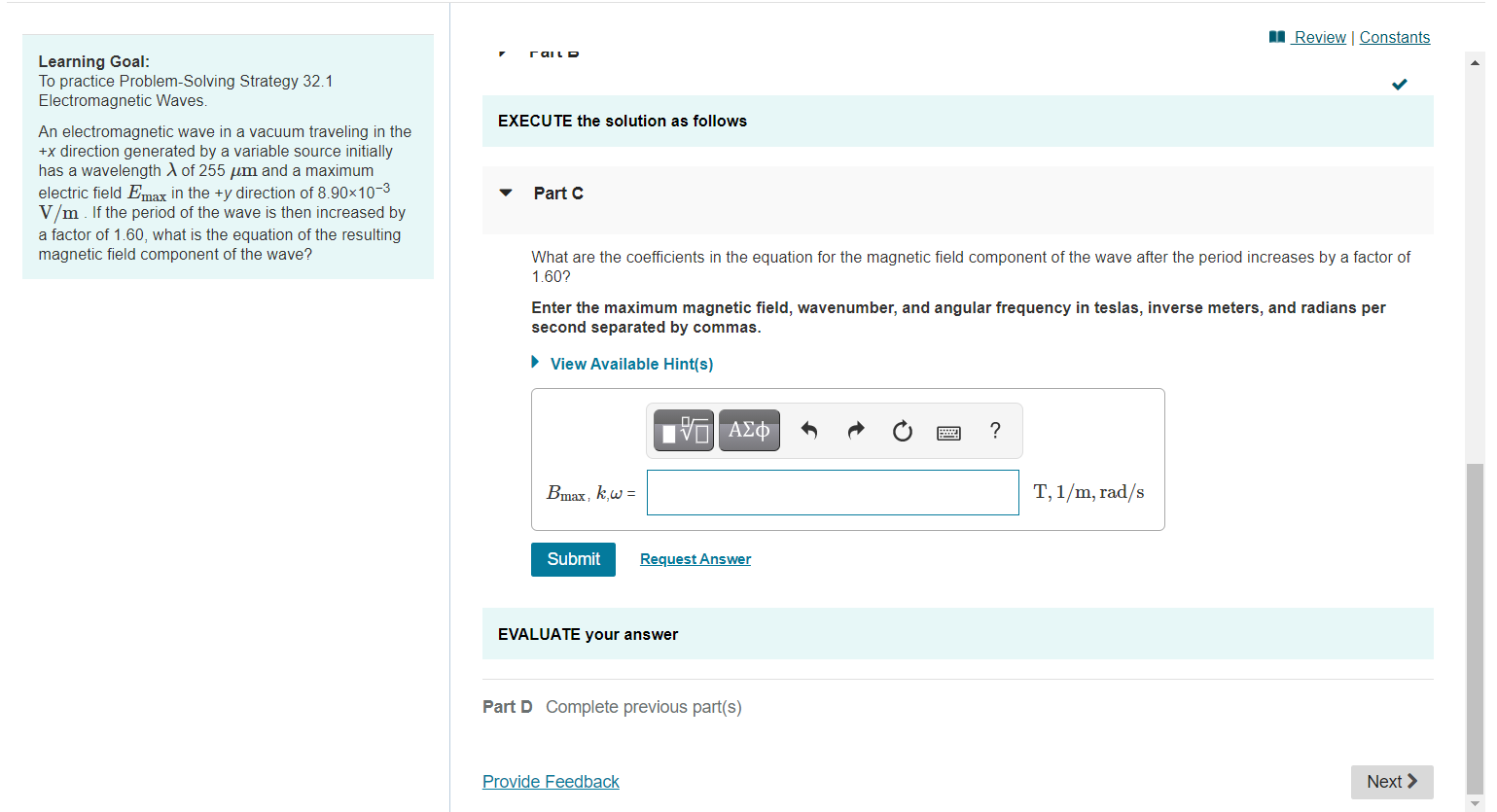 Solved A Review Constants raILD EXECUTE the solution as | Chegg.com