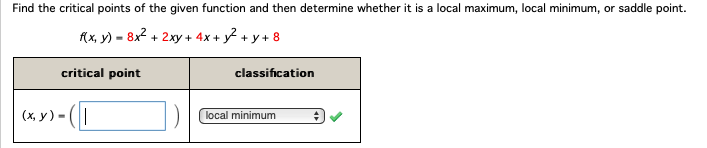 Solved Find The Critical Points Of The Given Function And