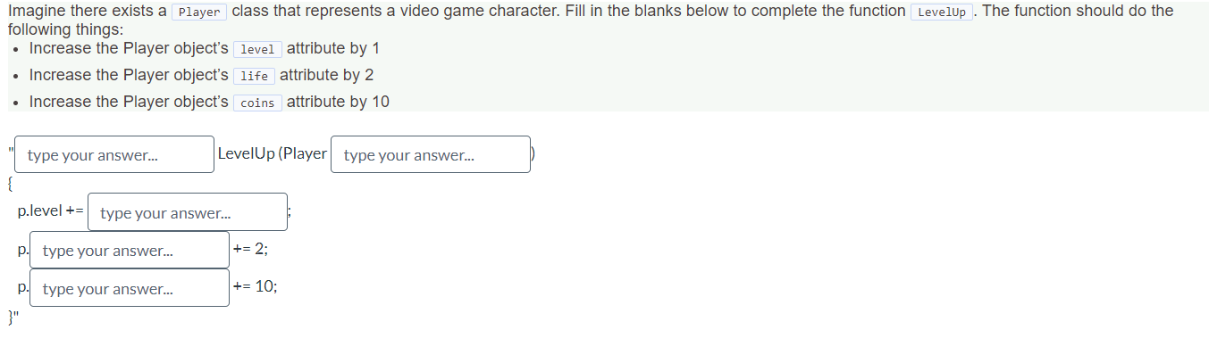 Solved Imagine there exists a Player class that represents a | Chegg.com