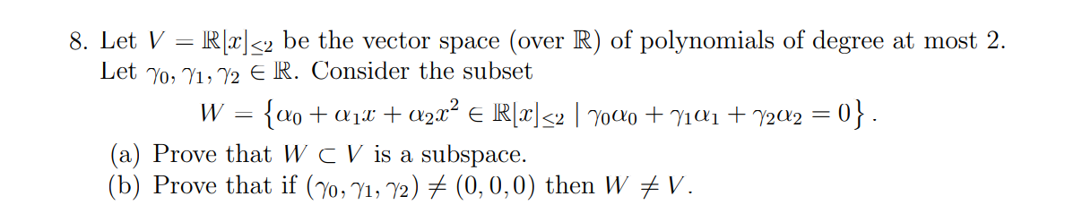 Solved Let V=R[x]?≤2 ﻿be the vector space (over R ) ﻿of | Chegg.com