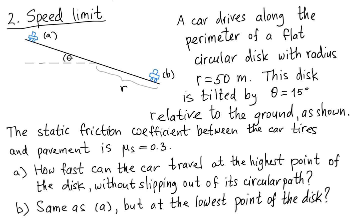 Solved 2. Speed limit A car drives along the perimeter of a | Chegg.com