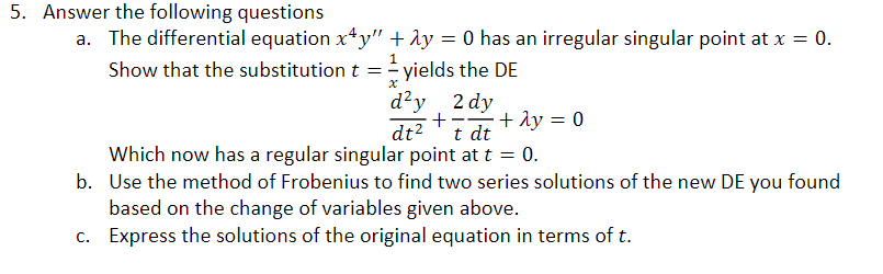 Solved 5. Answer the following questions The differential | Chegg.com