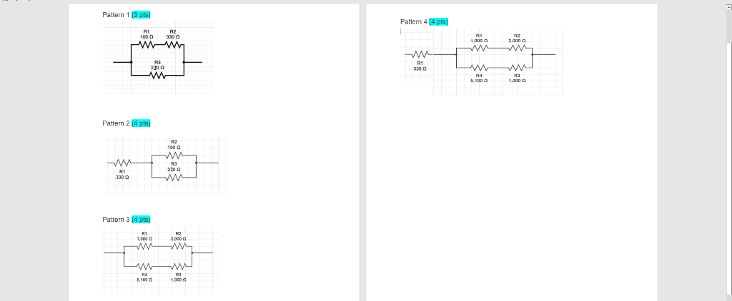 Solved Pattern 2 (4 pts) Pattern 3 (4 pts) | Chegg.com