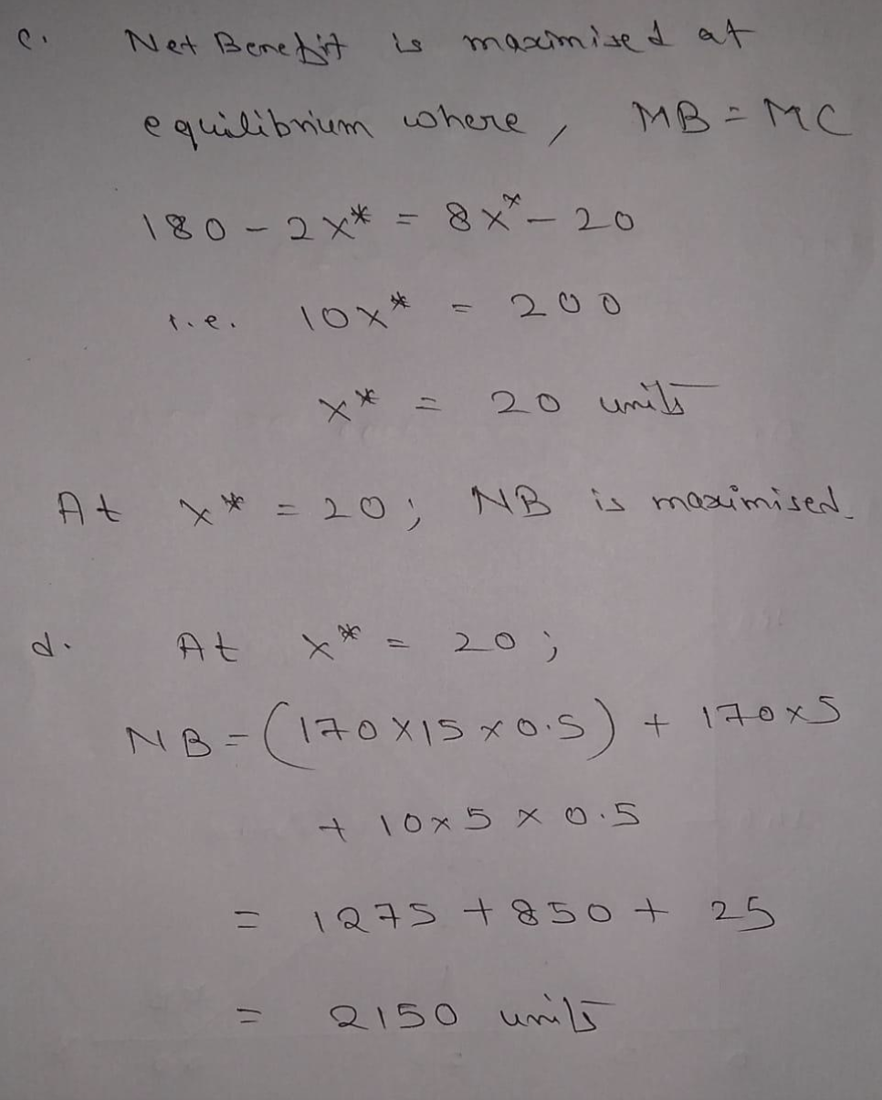 1.Suppose TB = 180X -X2 + 100 and TCO = 60 -20X + 4x2 | Chegg.com