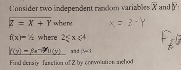 Solved Consider two independent random variables X ﻿andY | Chegg.com