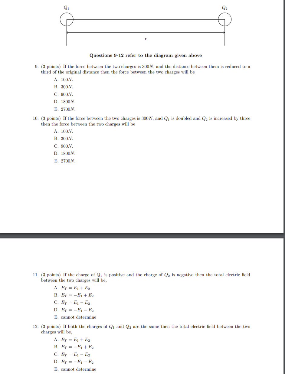 Solved Questions 9-12 refer to the diagram given above 9. (3 | Chegg.com