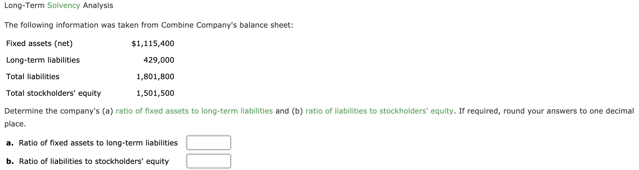 Solved Long-Term Solvency Analysis The following information | Chegg.com