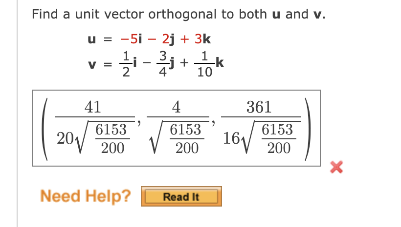 Solved Find a unit vector orthogonal to both u and v. | Chegg.com