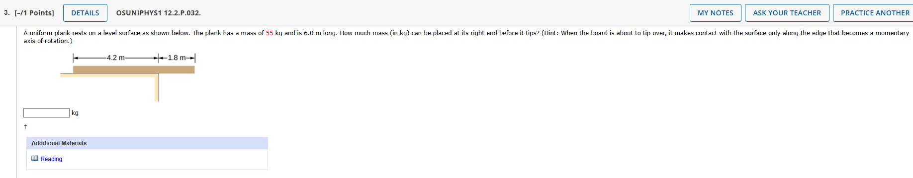 Solved axis of rotation.) kg | Chegg.com