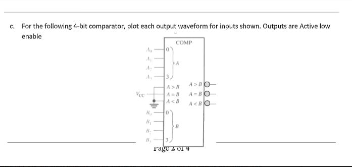Solved C For The Following 4 Bit Comparator Plot Each