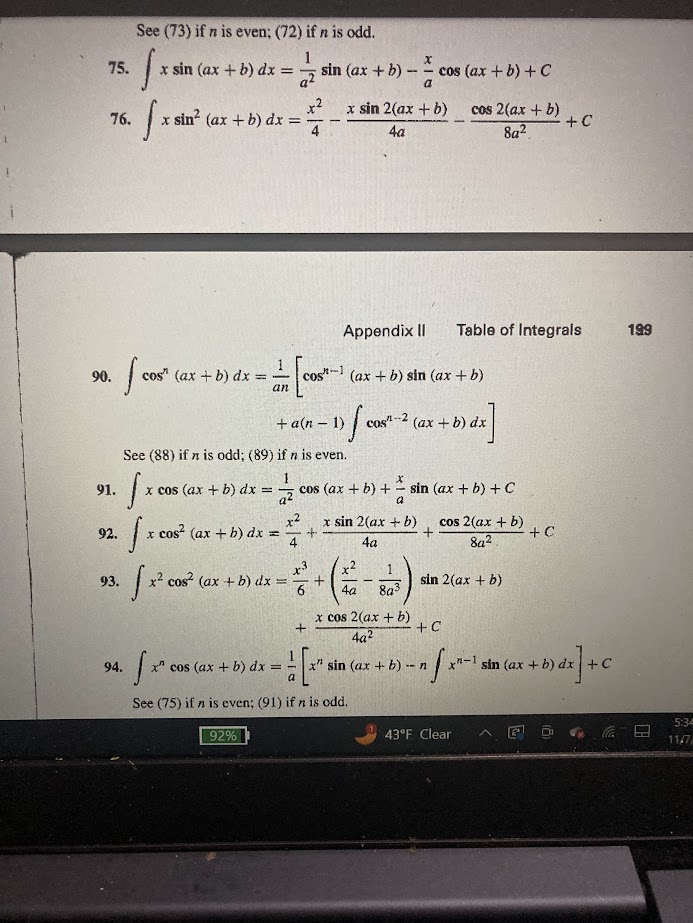 Solved Hello, another question on integrals, by what I see | Chegg.com