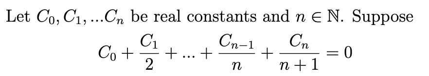 Let C0,C1,…Cn be real constants and n∈N. Suppose | Chegg.com
