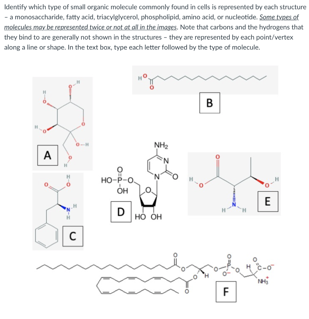 Solved Identify which type of small organic molecule | Chegg.com