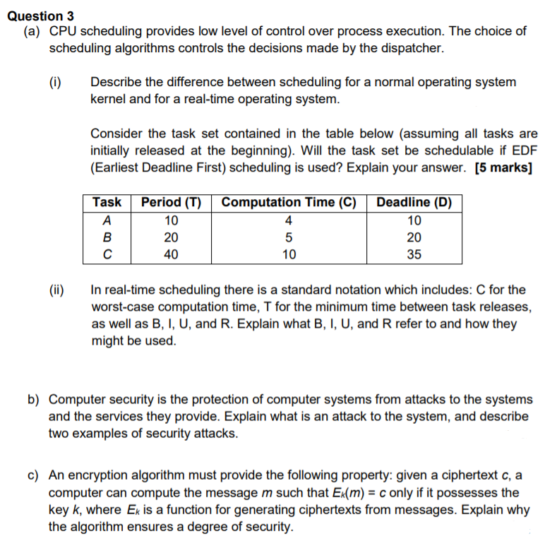Solved Operating Systems Question Answer carefully and | Chegg.com