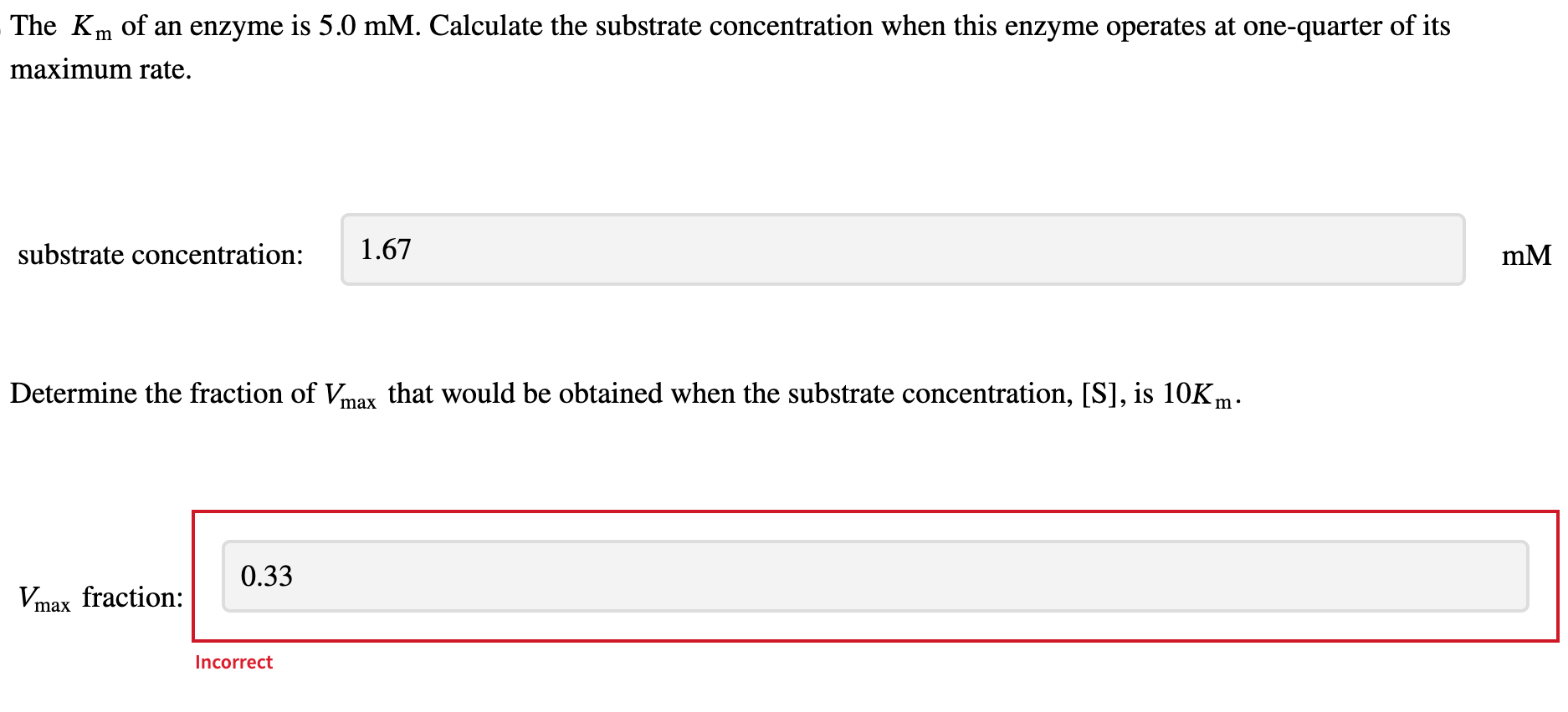 Solved The Km of an enzyme is 5.0mM. Calculate the substrate | Chegg.com