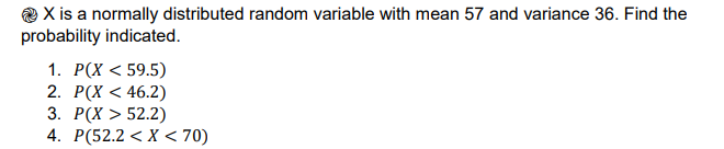 Solved x ﻿is a normally distributed random variable with | Chegg.com