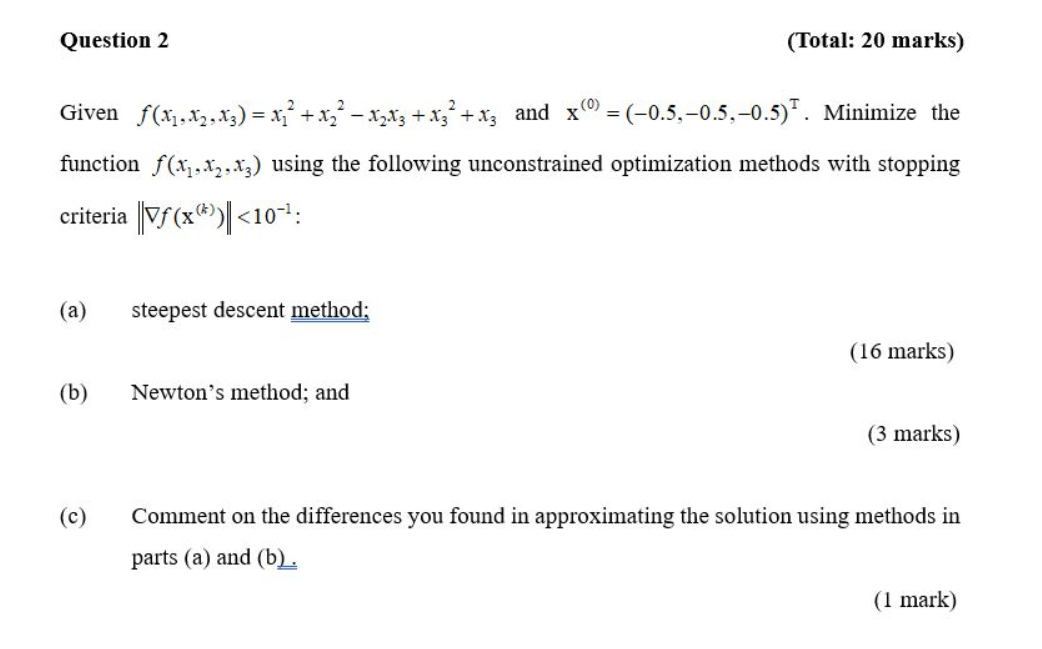 Solved Given f(x1,x2,x3)=x12+x22−x2x3+x32+x3 and | Chegg.com