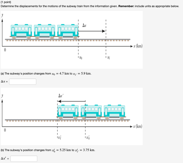 Solved (1 point) Determine the displacements for the motions | Chegg.com