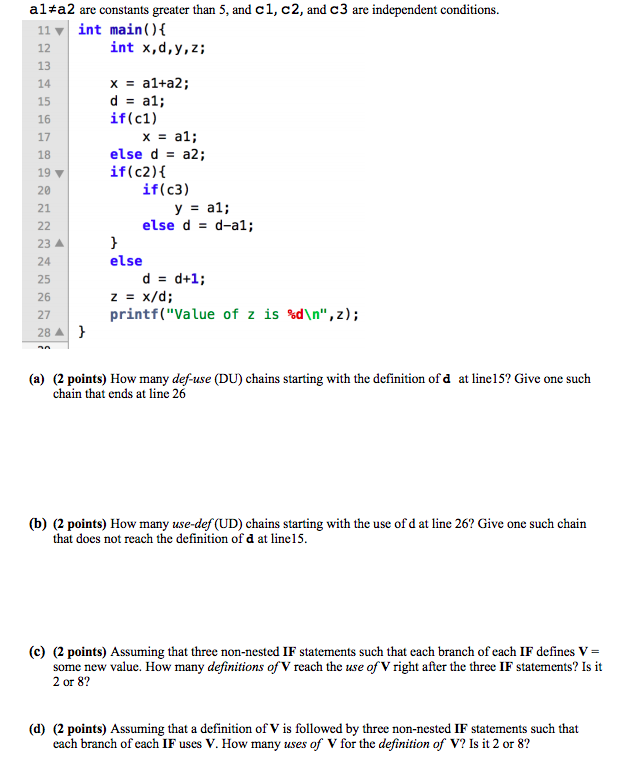 a1≠a2 are constants greater than 5, and c1, c2, and | Chegg.com