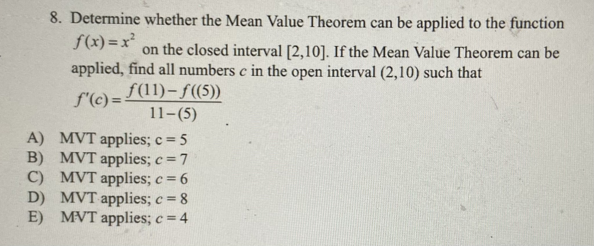 Solved Determine whether the Mean Value Theorem can be | Chegg.com
