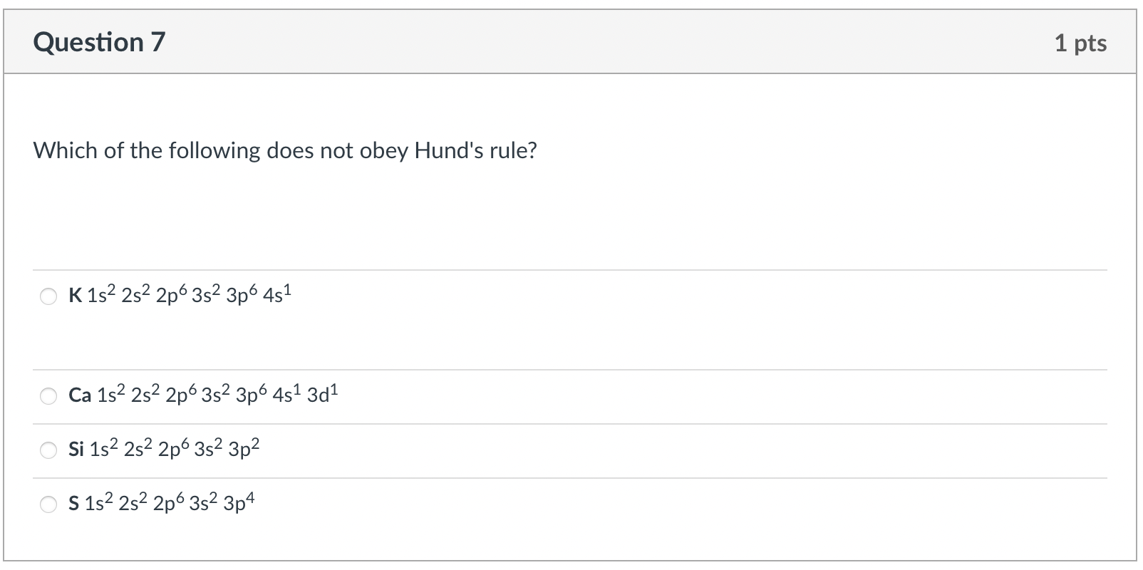 Solved Question 7 1pts Which of the following does not obey | Chegg.com