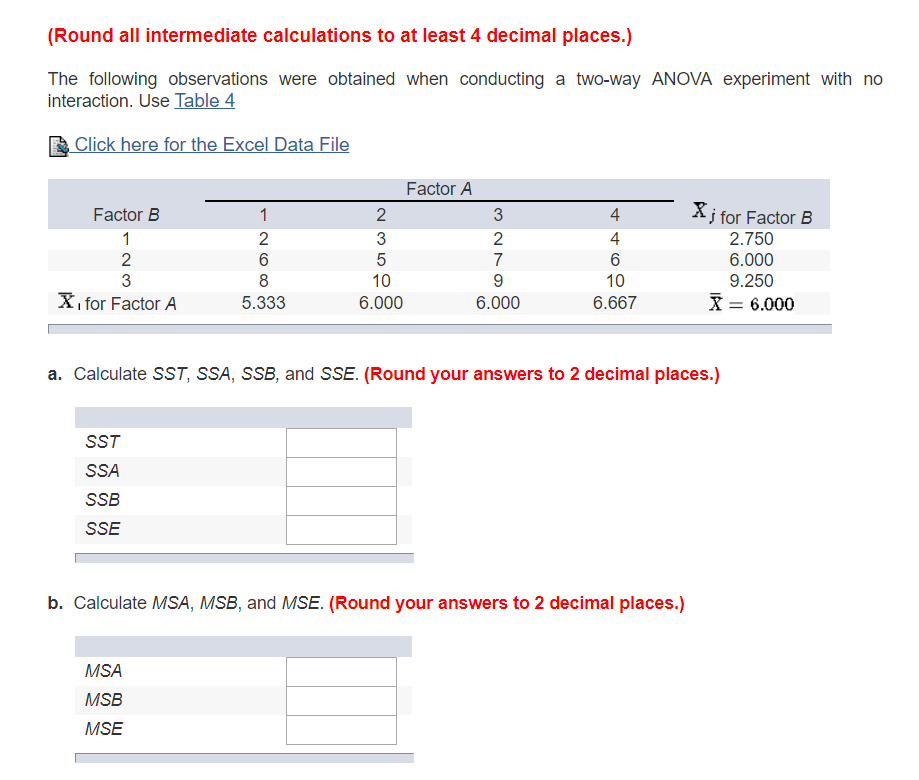Solved (Round all intermediate calculations to at least 4 | Chegg.com