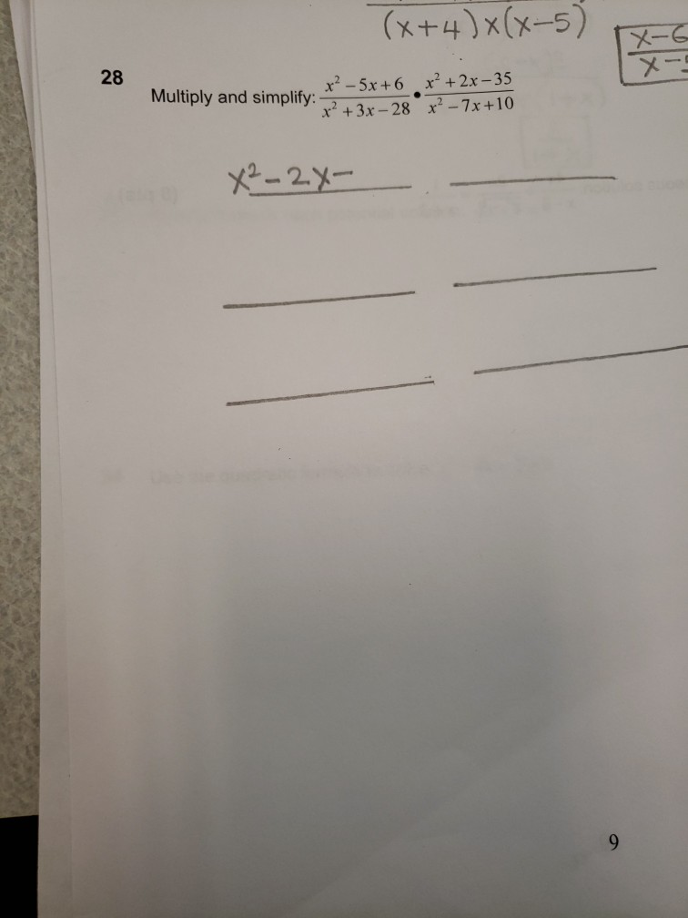 Solved (x+4)x(x-5) 28 Multiply and simplify: 2-5x + 6 x2 | Chegg.com