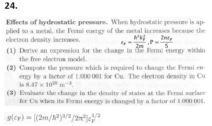 Solved Effects of hydrostatic pressure. When hydrostatic | Chegg.com