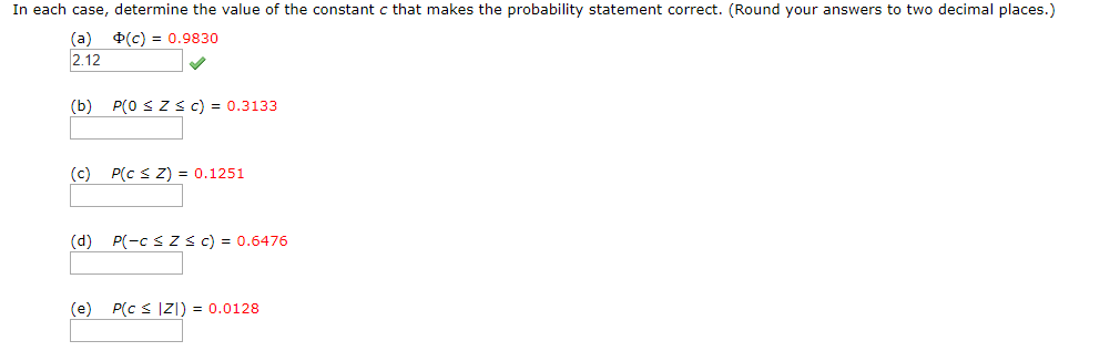 Solved In each case, determine the value of the constant c | Chegg.com